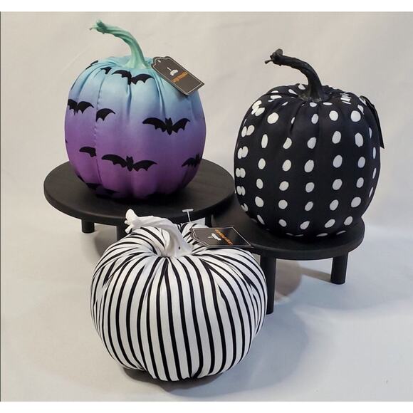 Target | Holiday | 3 Target 22 Fabric Pumpkins Ombr Bat Black White ...